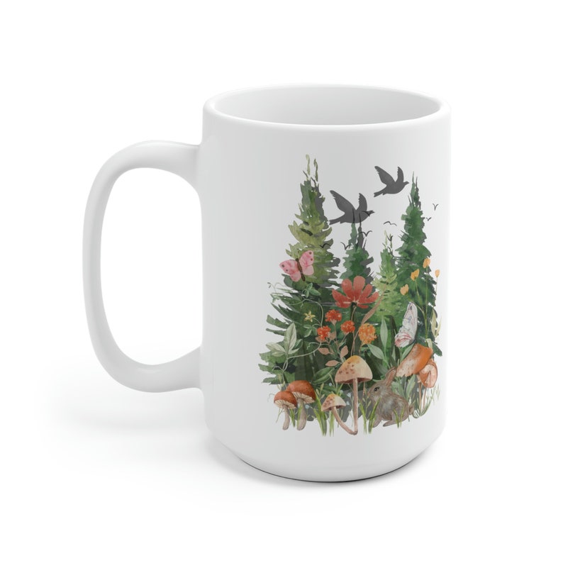 Forest Core Mushrooms and Butterflies Crows & Rabbit Forest - Etsy