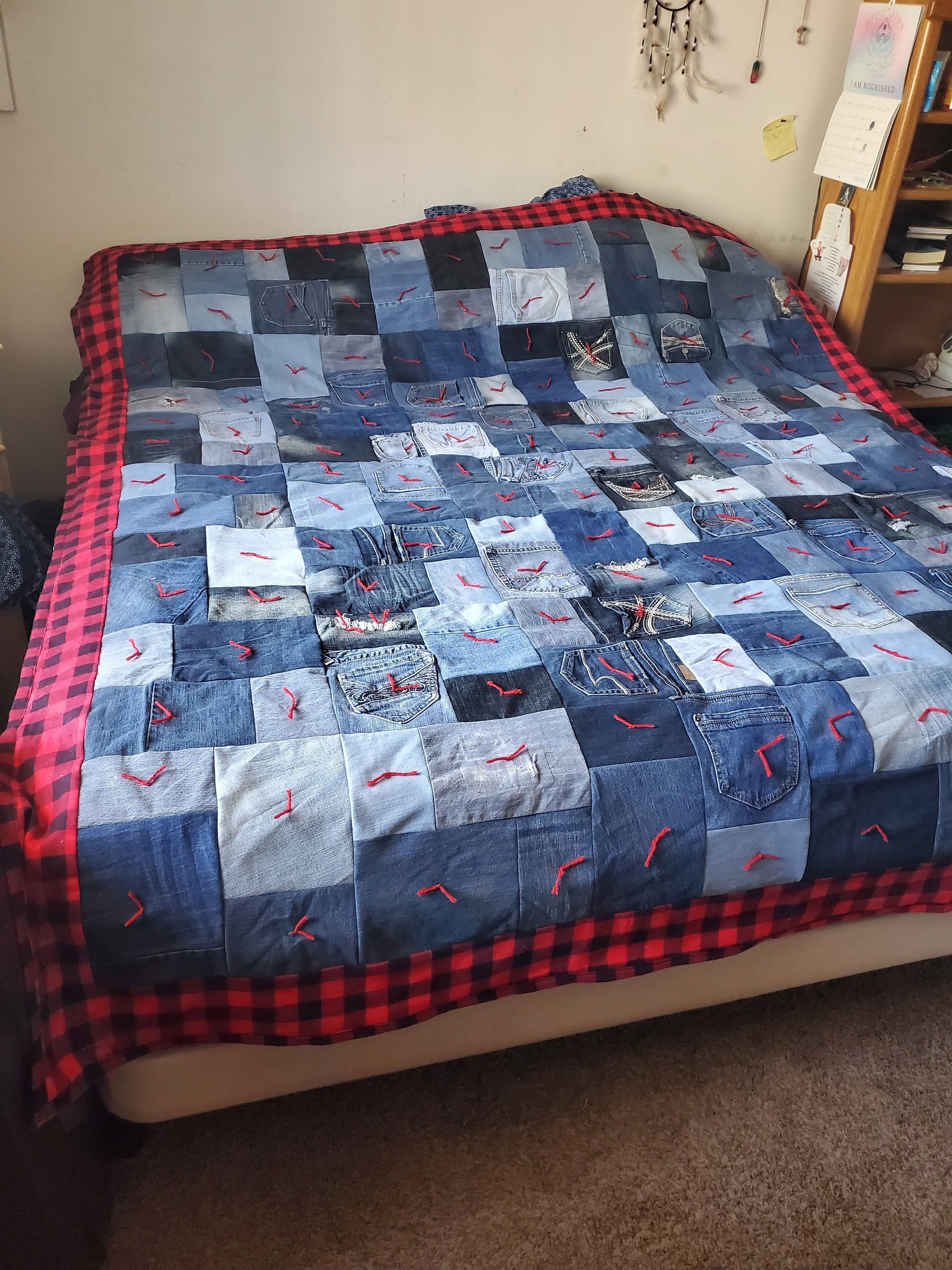Denim Quilt - Etsy