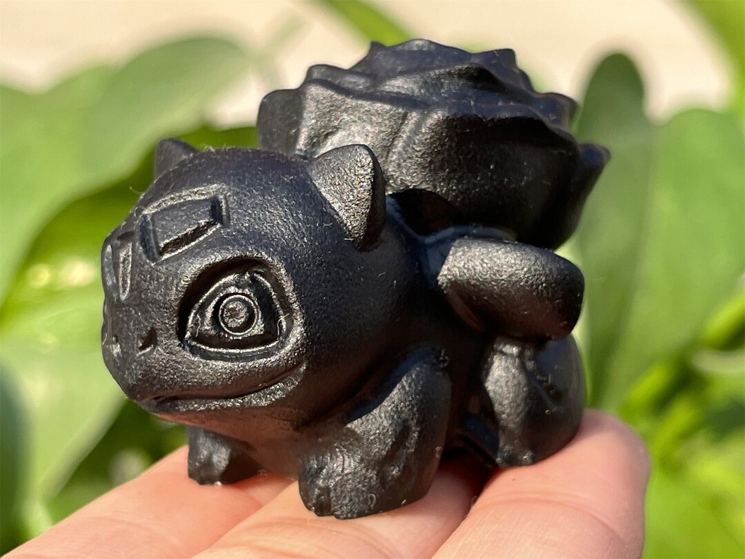 1.8 Natural Hand Carved Obsidian Bulbasaur,obsidian Frog,crystal ...