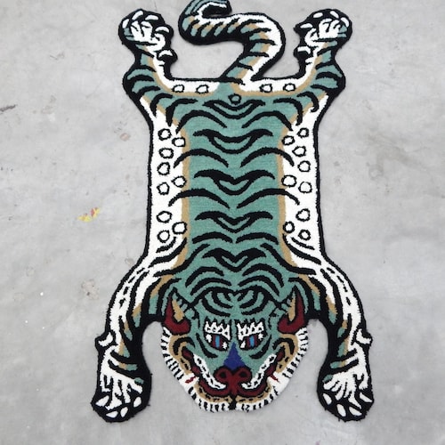 Tibetan Tiger Rug Green 3x5ft Hand Tufted Pure Handmade Rugs - Etsy