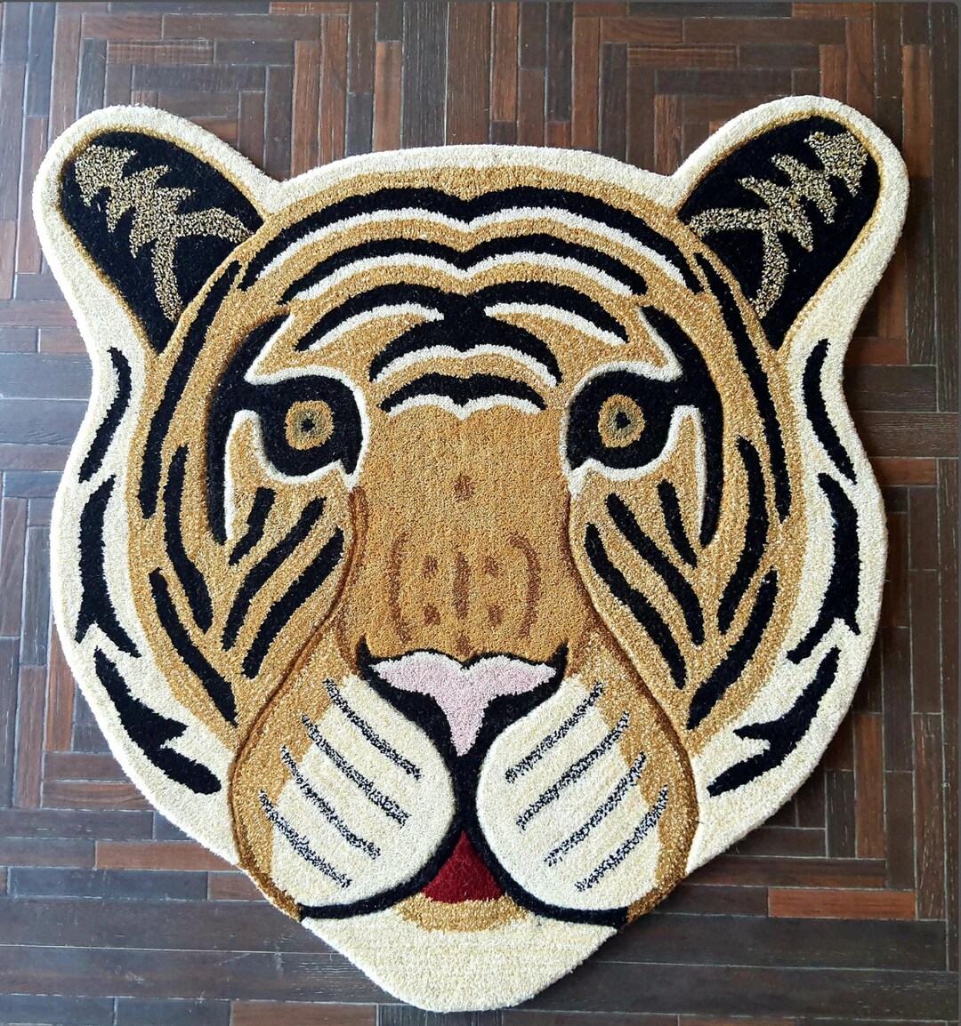 Tiger Face Rug 3x3ft Golden in Color Best Carpet for Living Room Kids ...