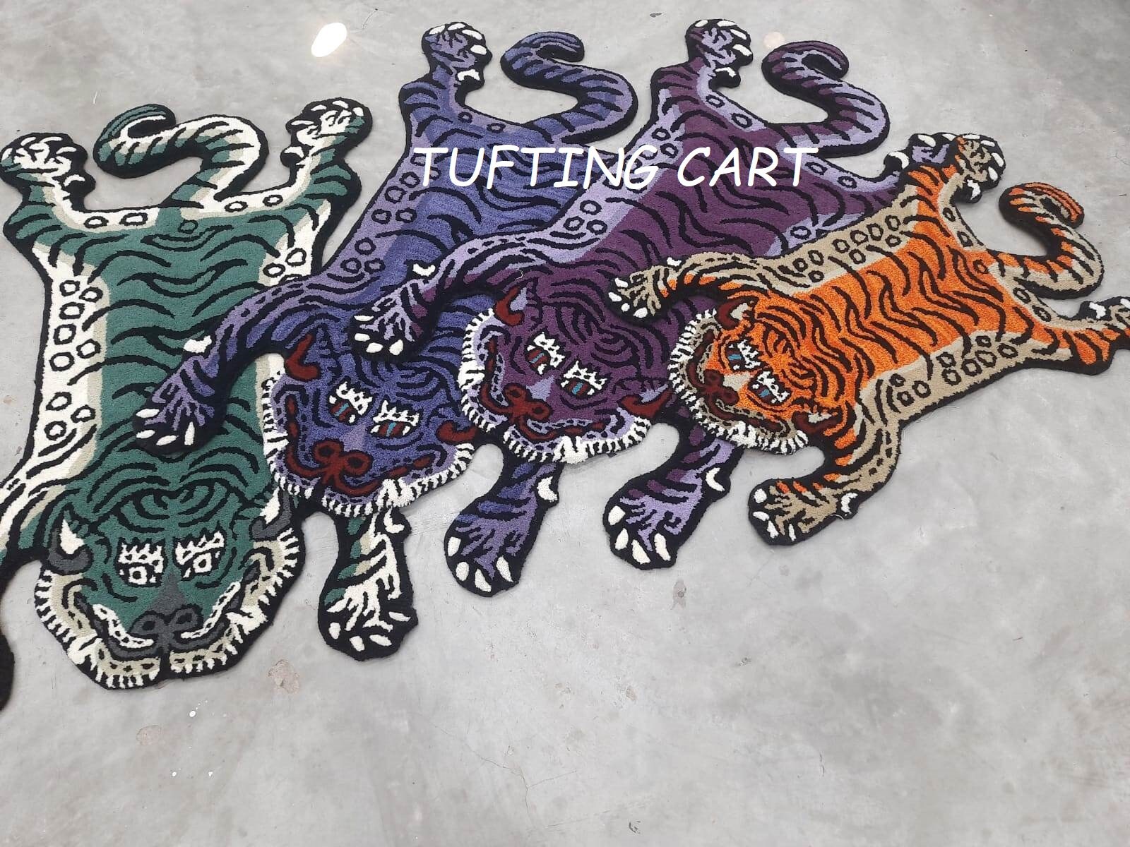 Tibetan Tiger Rug Green 3x5ft Hand Tufted Pure Handmade Rugs - Etsy