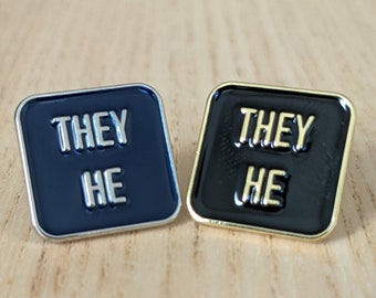 Pronoun Pin She/they Small Enamel Pin Simple - Etsy Australia