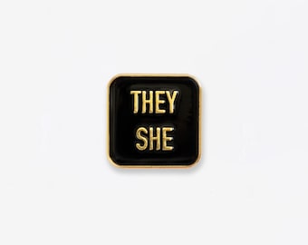 Pronoun Pin She/they Small Enamel Pin Simple - Etsy Australia