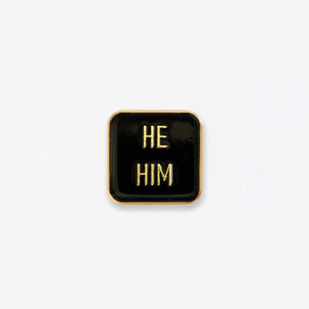 Pronoun Pin - He/him Small Enamel Pin Simple - Etsy UK