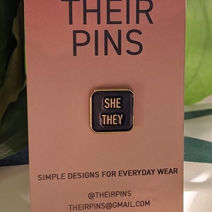Pronoun Pin She/they Small Enamel Pin Simple - Etsy Australia