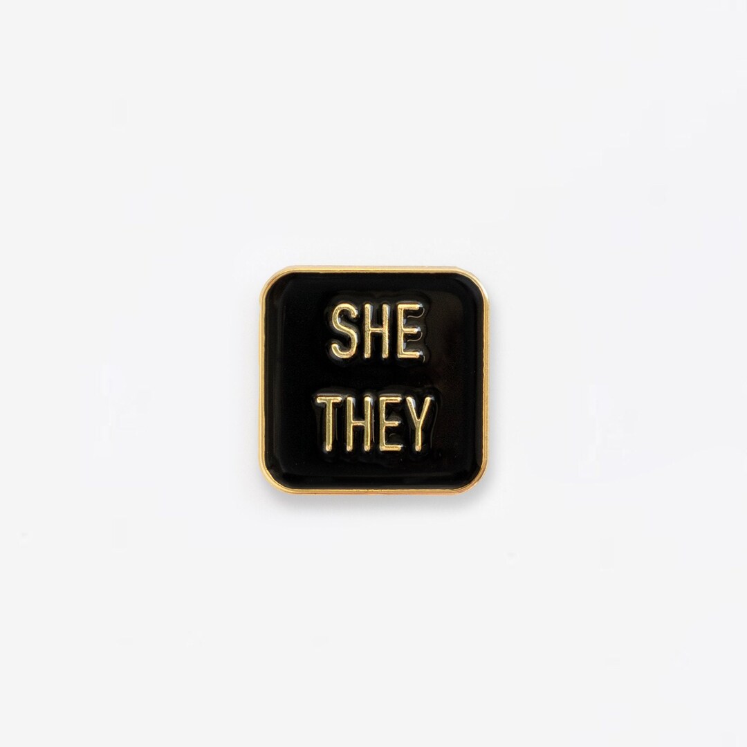 Pronoun Pin - She/they Small Enamel Pin Simple - Etsy Australia