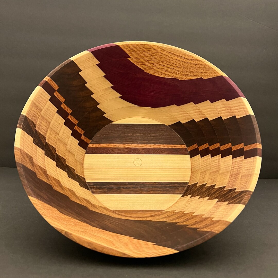 Segmented Wooden Bowl / Handcrafted / Salad Bowl / Serving Bowl / Centerpiece Display - Etsy