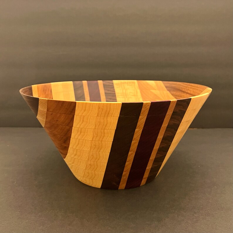 Segmented Wood Bowl / Handmade / Salad Bowl / Serving Bowl ...