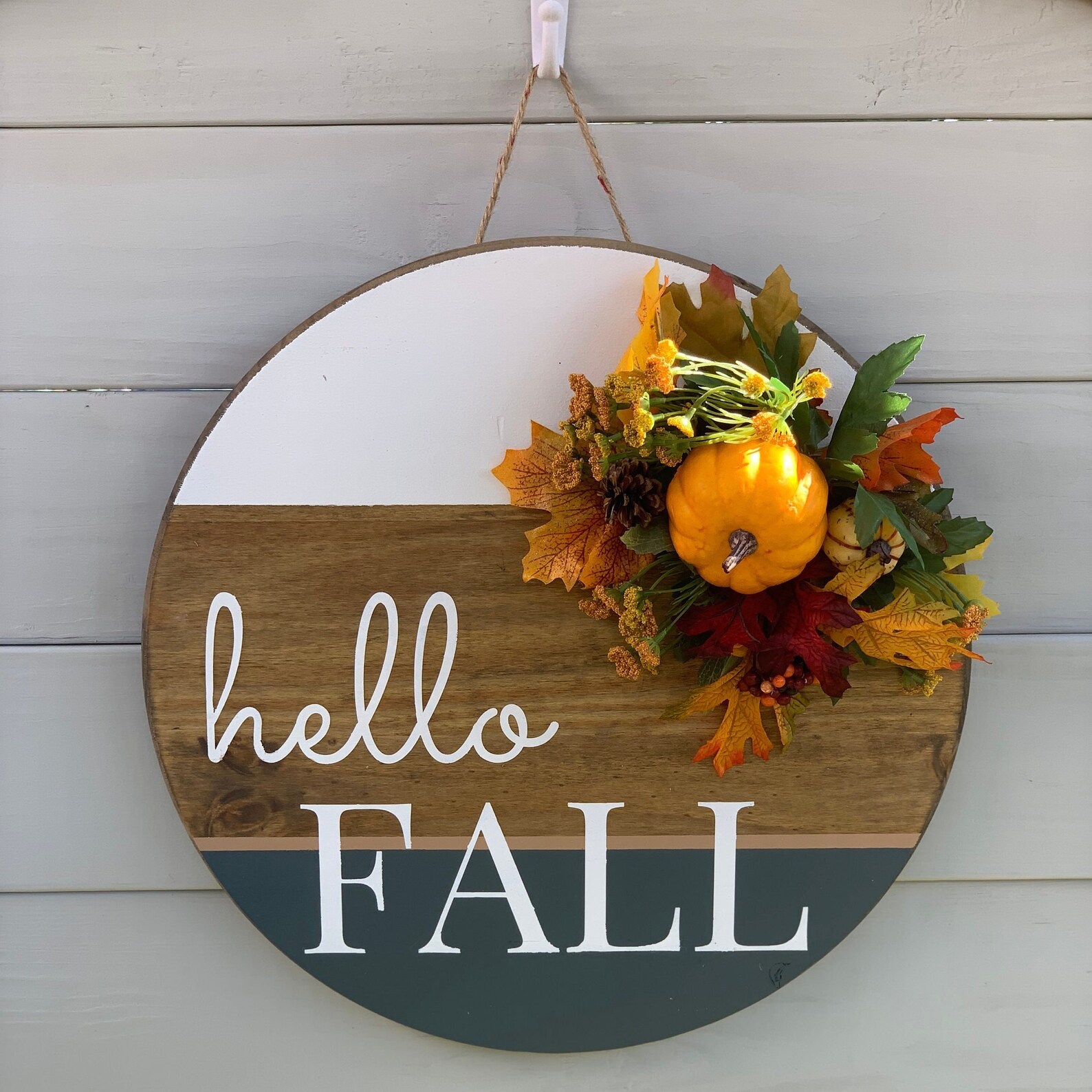 Round Door Sign, Hello Fall, Fall Decor, Front Door Decor - Etsy