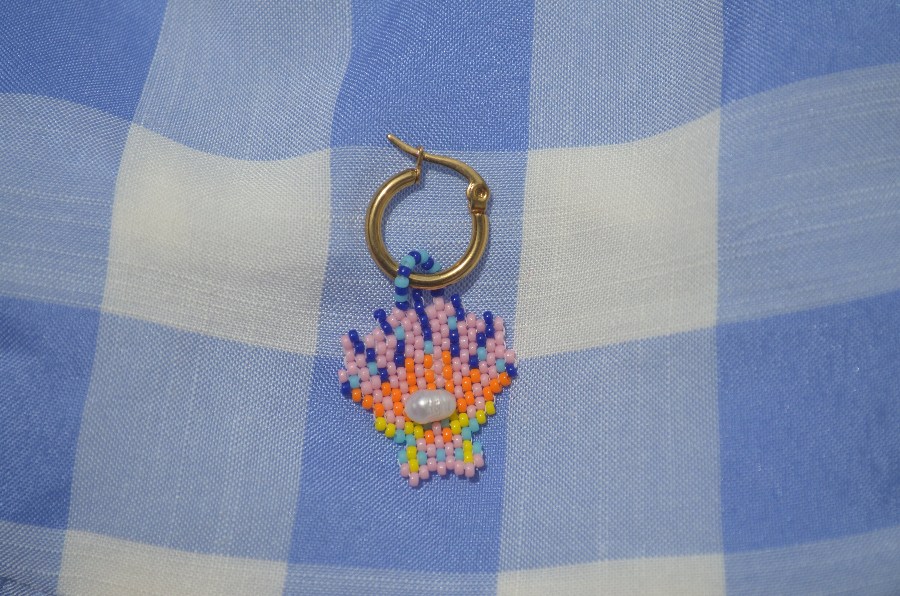 Seashell with Pearl Beaded Earring or charm Handmade Miyuki | Etsy