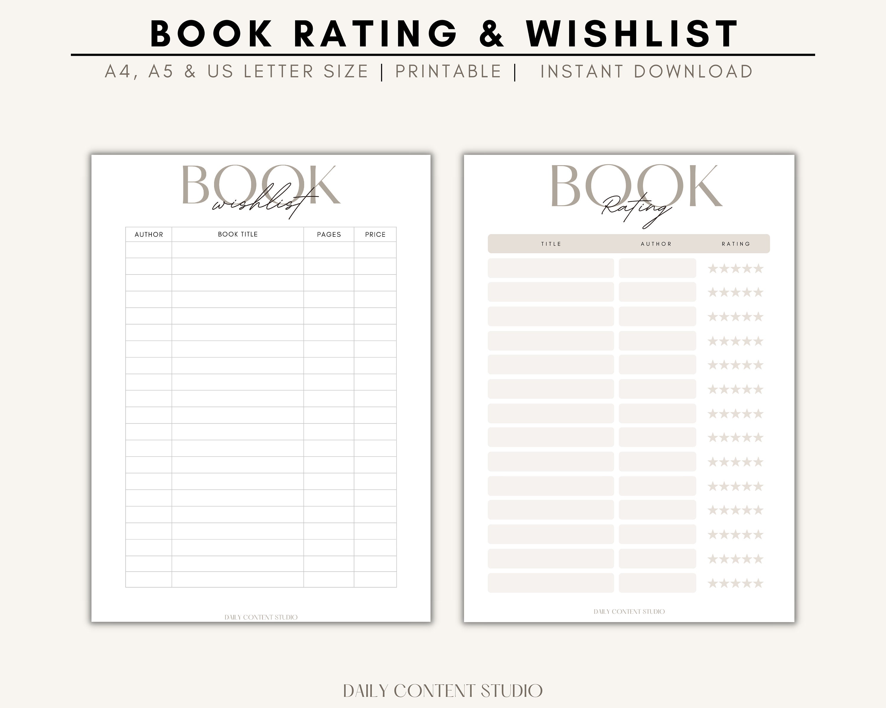 Reading Tracker Printable Reading Bundle Reading Log - Etsy