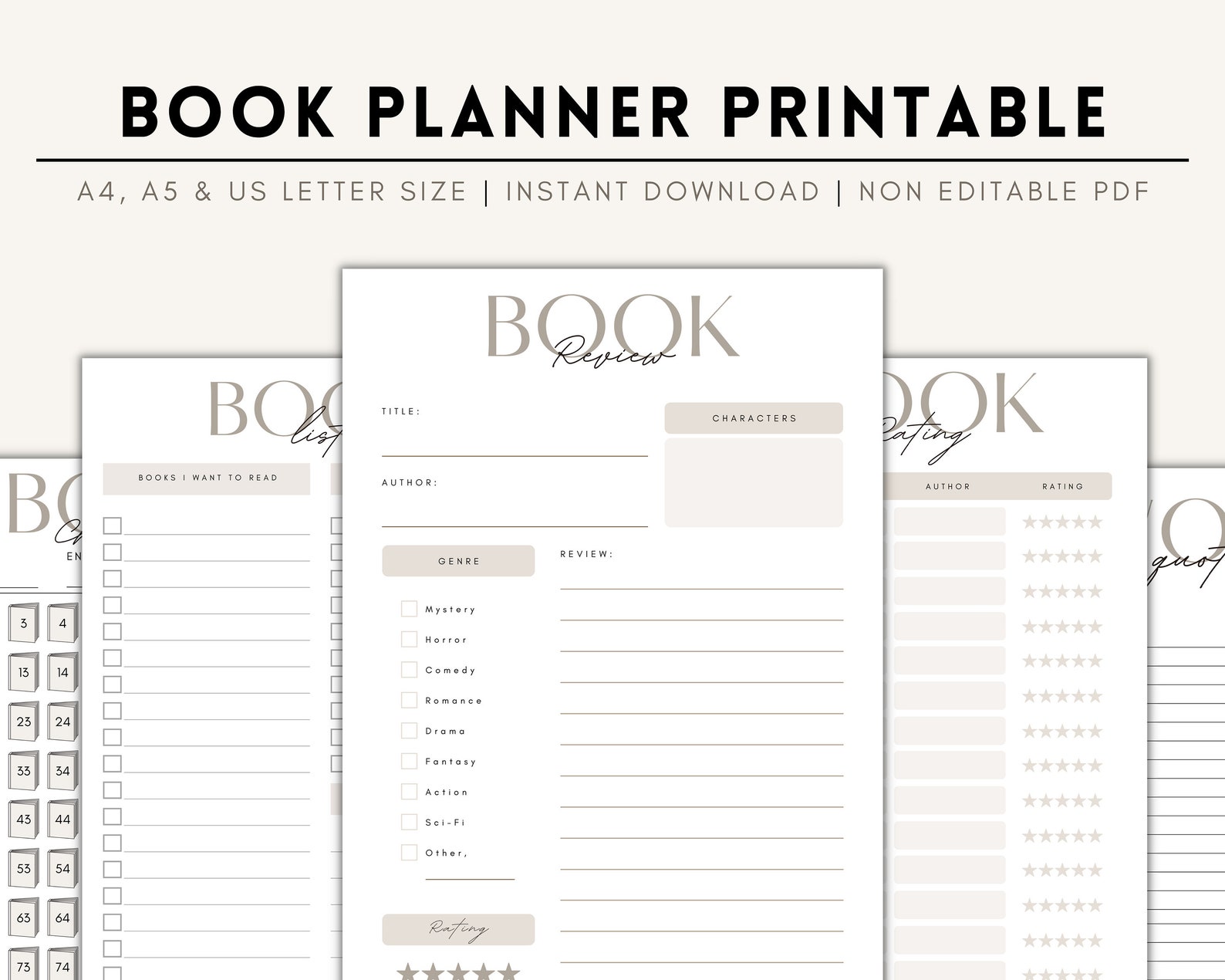 Reading Tracker Printable Reading Bundle Reading Log - Etsy