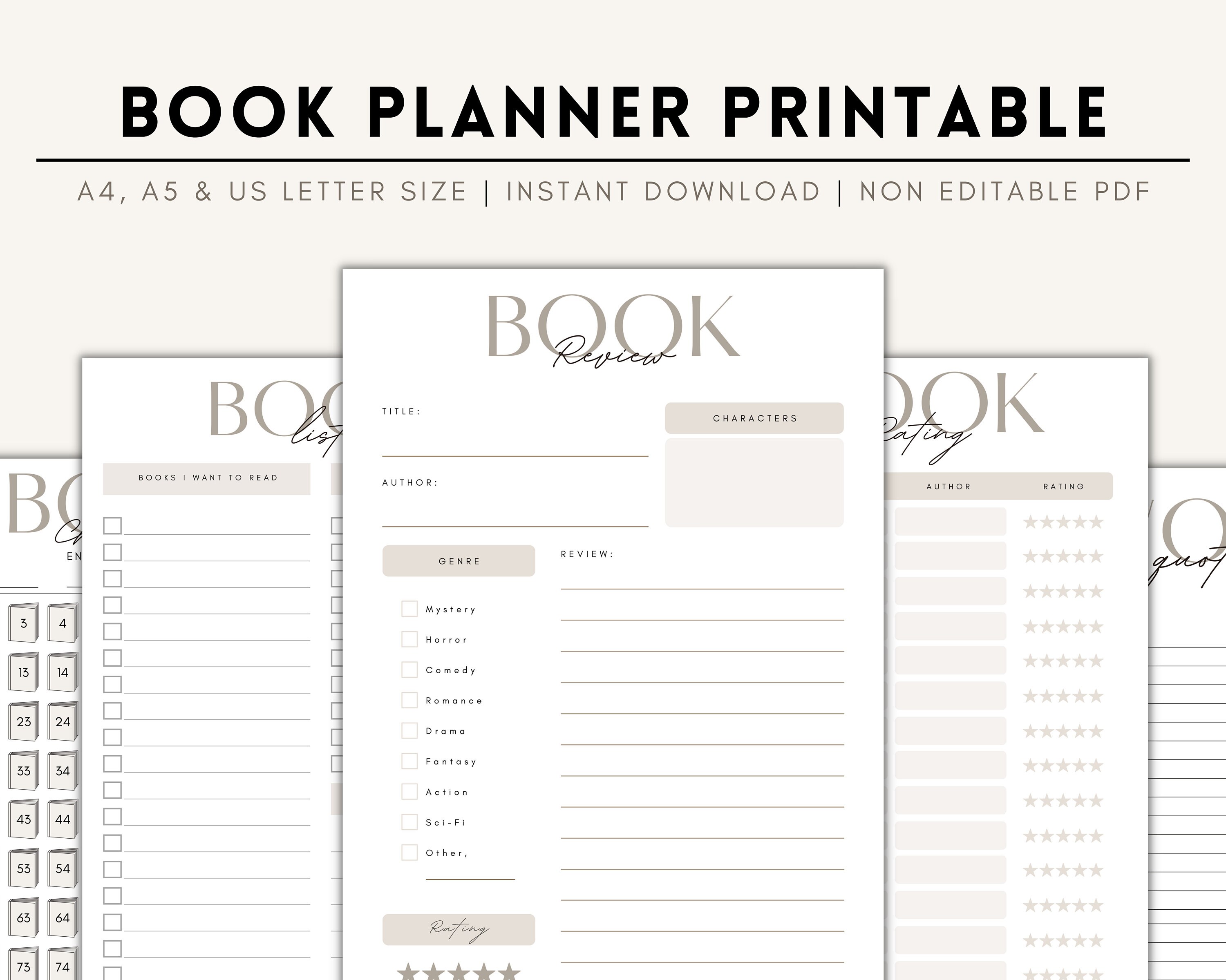 Reading Tracker Printable Reading Bundle Reading Log - Etsy