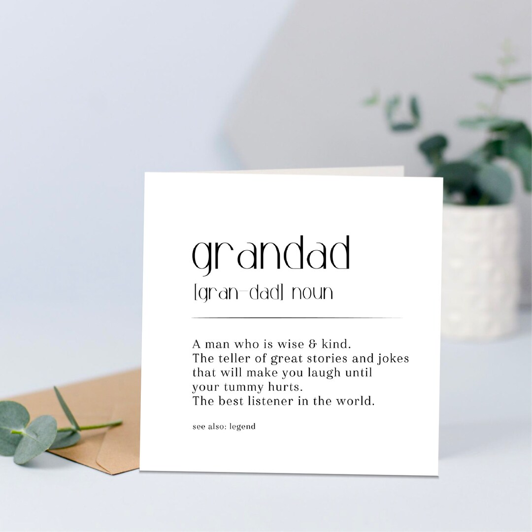 Grandad Definition Birthday Card - Etsy