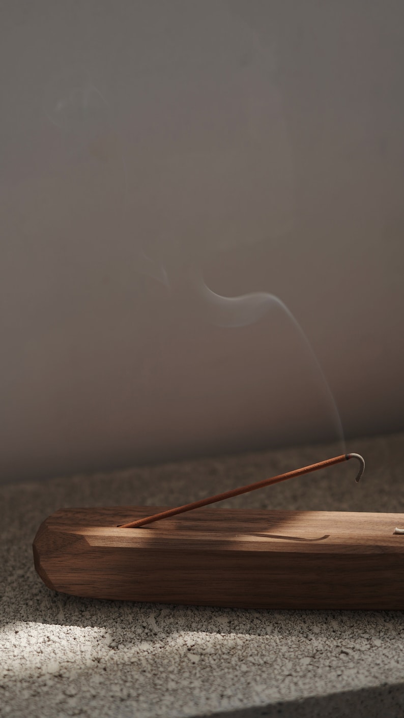 INCENSE BURNER WOOD, Desk Decor Aesthetic, Incense Stick Holder ...