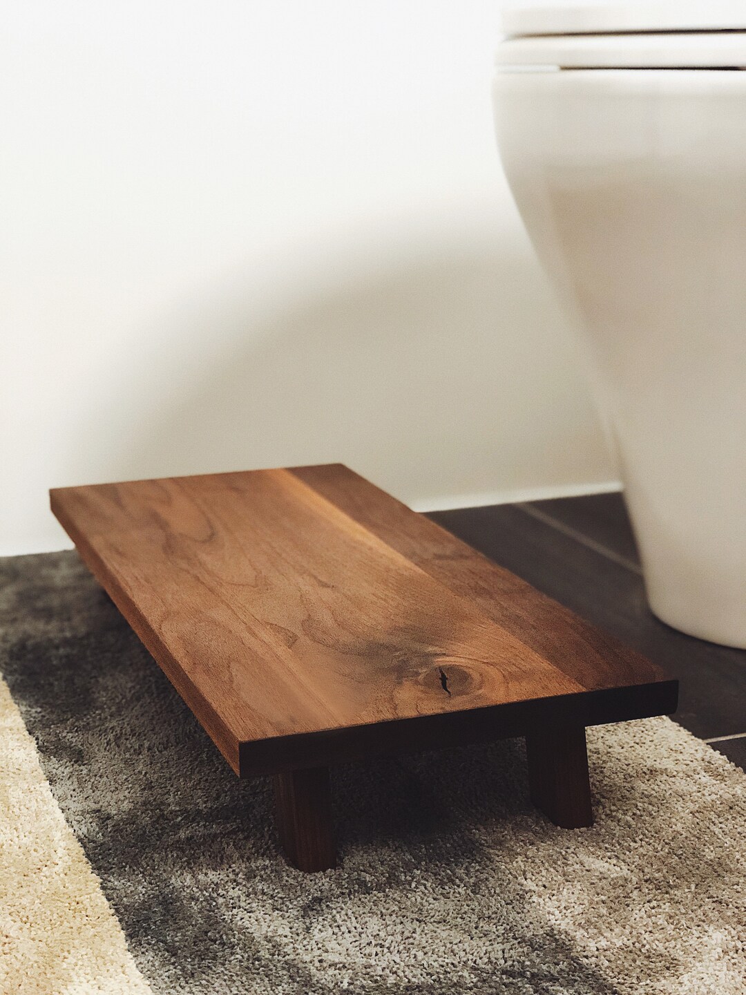 WALNUT STOOL, Foot Rest, STEP Stool, Personalized Size Solid Wood Large ...