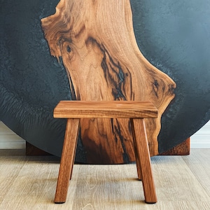 WALNUT STOOL, Foot Rest, STEP Stool, Personalized Small 4 Leg Wooden ...
