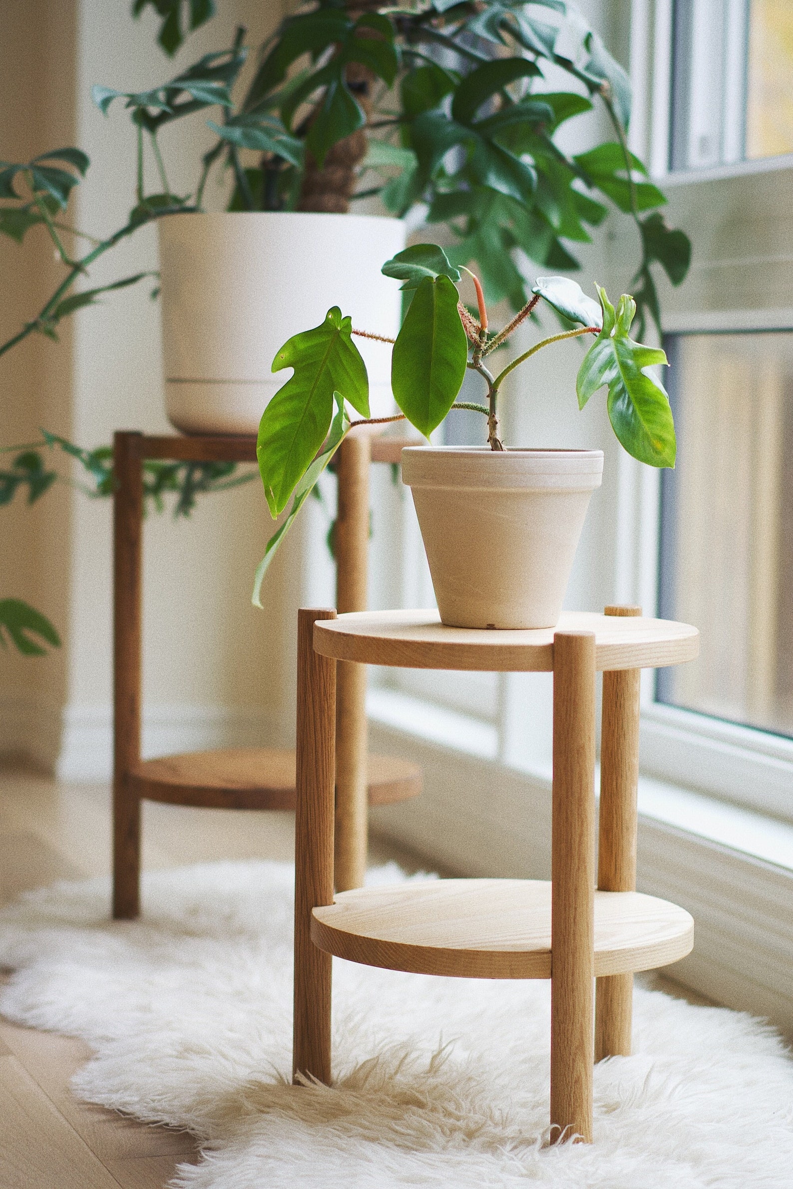 WOODEN SIDE TABLE Plant Stand Indoor Small End Table - Etsy