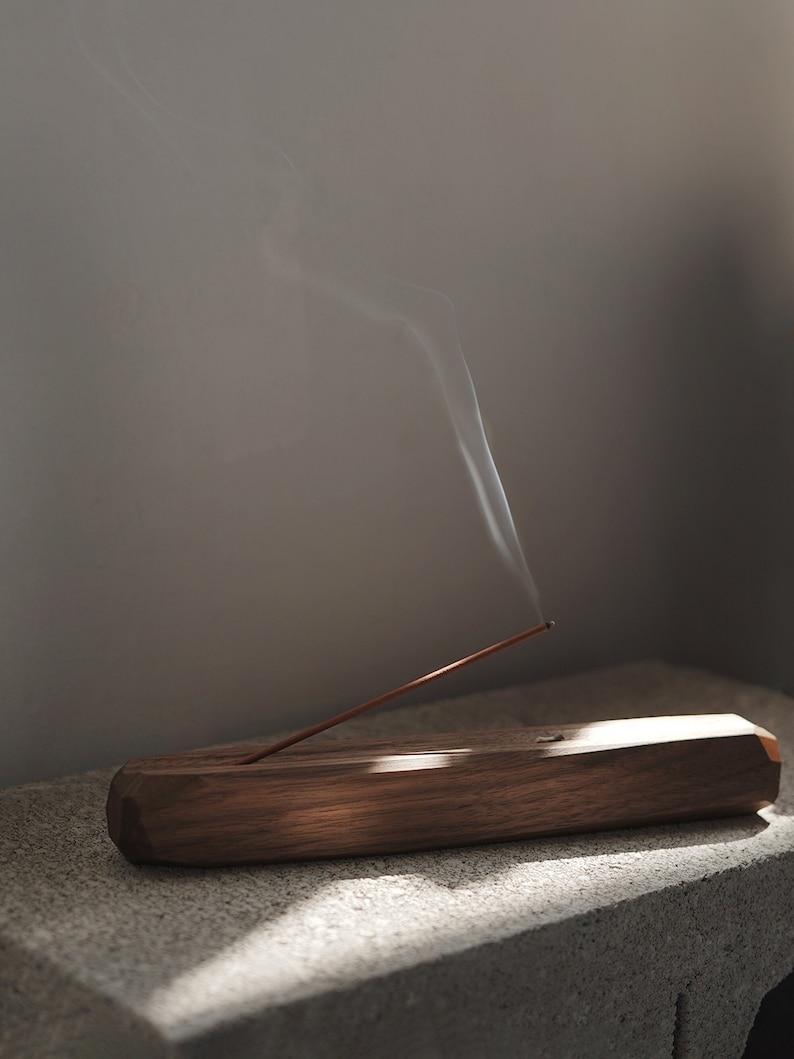 INCENSE BURNER WOOD, Desk Decor Aesthetic, Incense Stick Holder ...