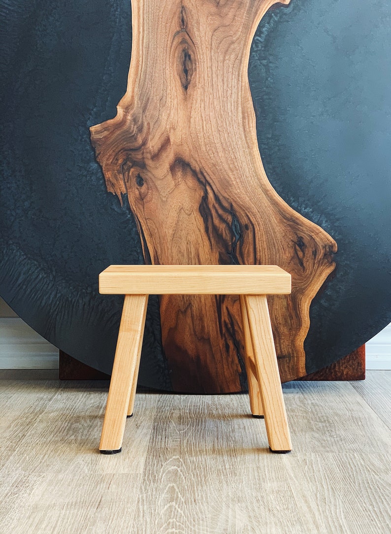 WALNUT STOOL Foot Rest STEP Stool Personalized Small 4 Leg - Etsy