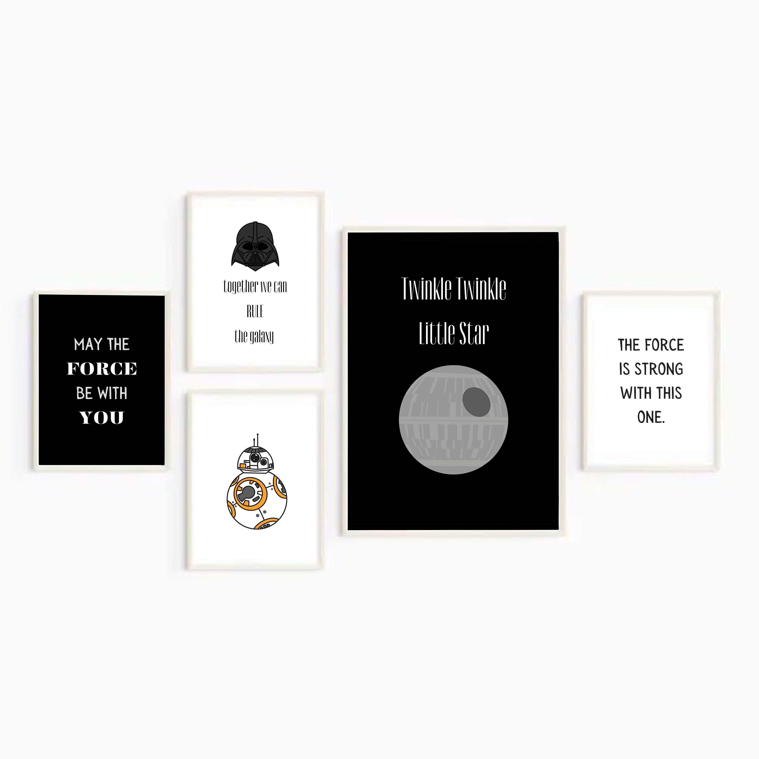 Star Wars Decor BB8 Darth Vader Death Star Digital Prints - Etsy