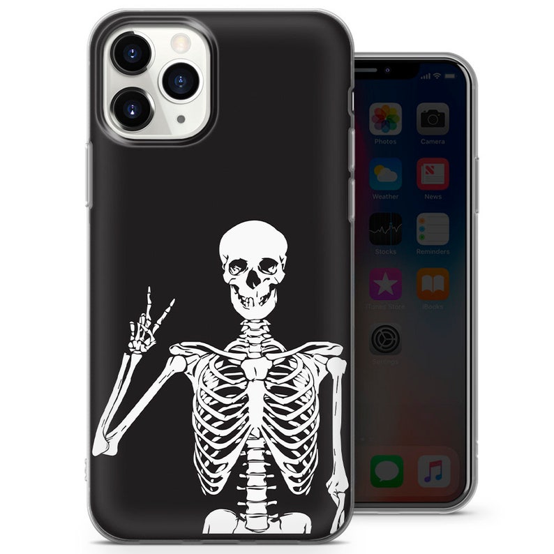 Skeleton Phone Case Skull Cover for iPhone 15, 14, 13, 12, 11 Samsung ...