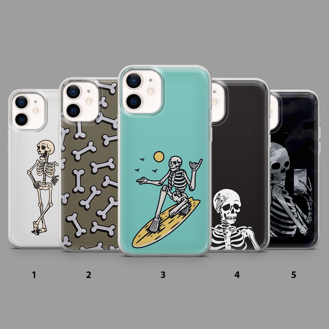 Skeleton Phone Case Skull Cover for iPhone 15, 14, 13, 12, 11 Samsung ...