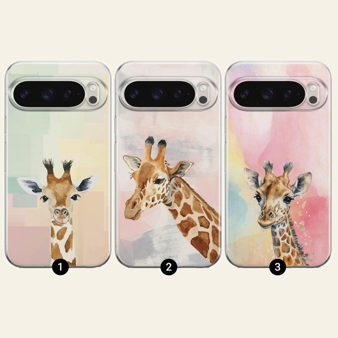 Giraffe Phone Case: Pastel Animal Print, Soft Gel TPU Cover - Etsy