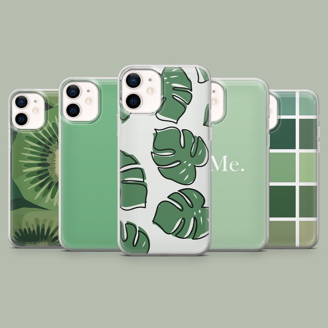 Natural Phone Case Green Cover for iPhone 15, 14, 13, 12, 11, Samsung ...