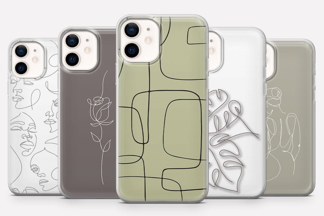 One Line Art Phone Case Line Cover for iPhone 16, 15plus, 14, 13, 12 ...