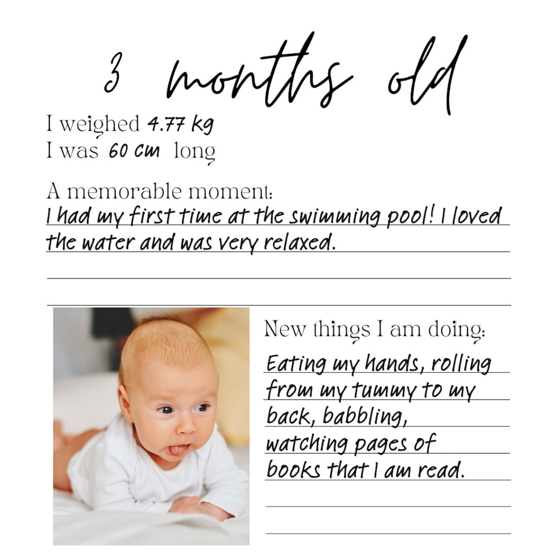 Baby Book Template | Printable | Editable | First Year | Canva Template ...