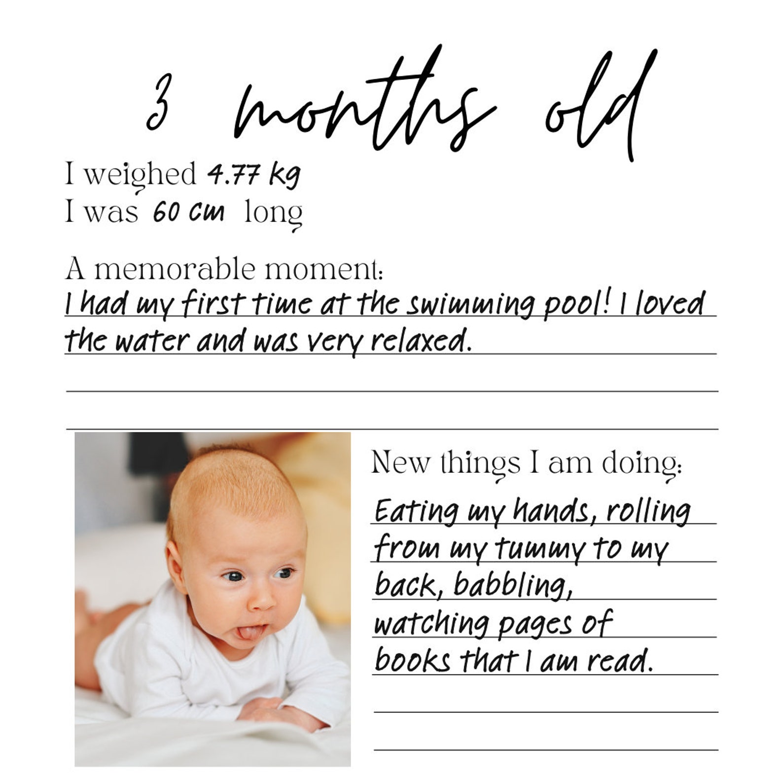 Baby Book Template | Printable | Editable | First Year | Canva Template ...