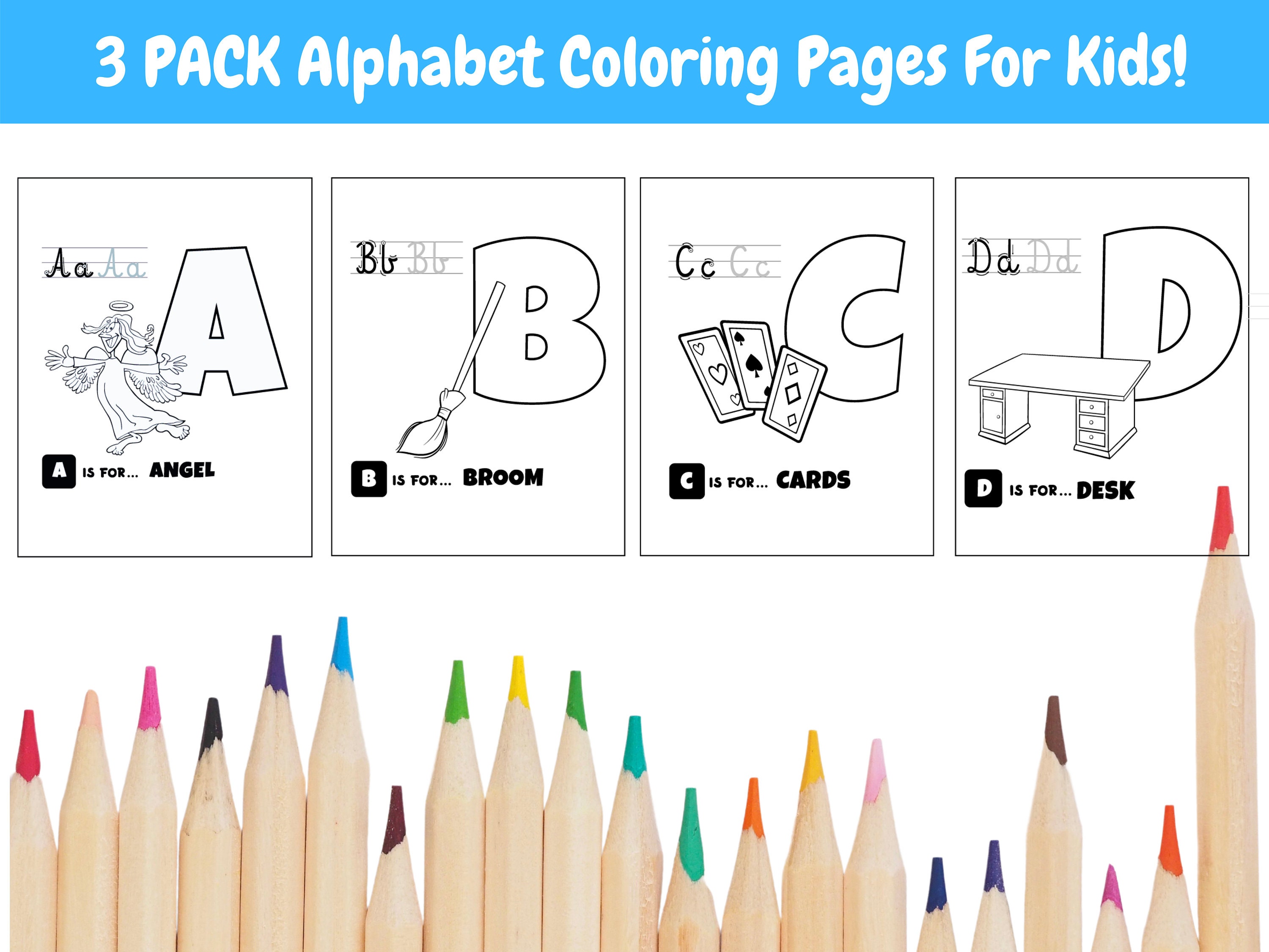 78 ABC Alphabet Coloring Pages - Instant Download & Printable PDF ...