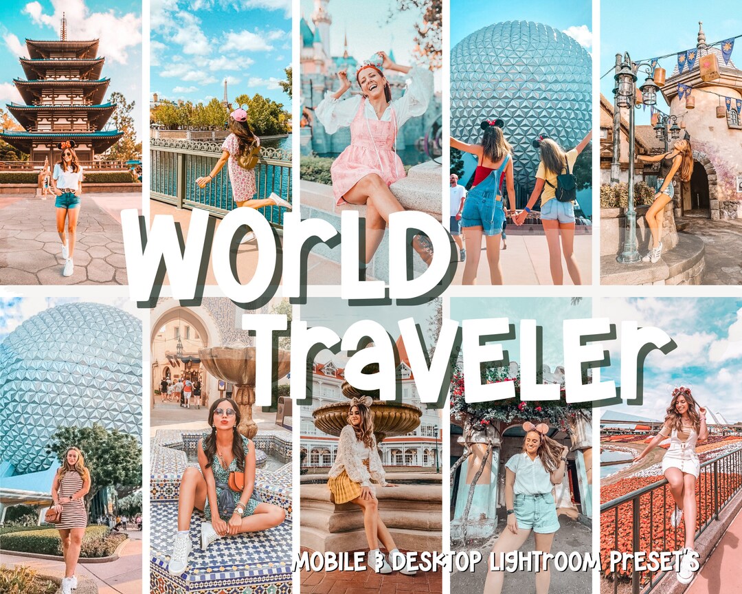 16 WORLD TRAVELER Lightroom Presets for Mobile | Theme Park Presets | Travel Preset | Instagram ...