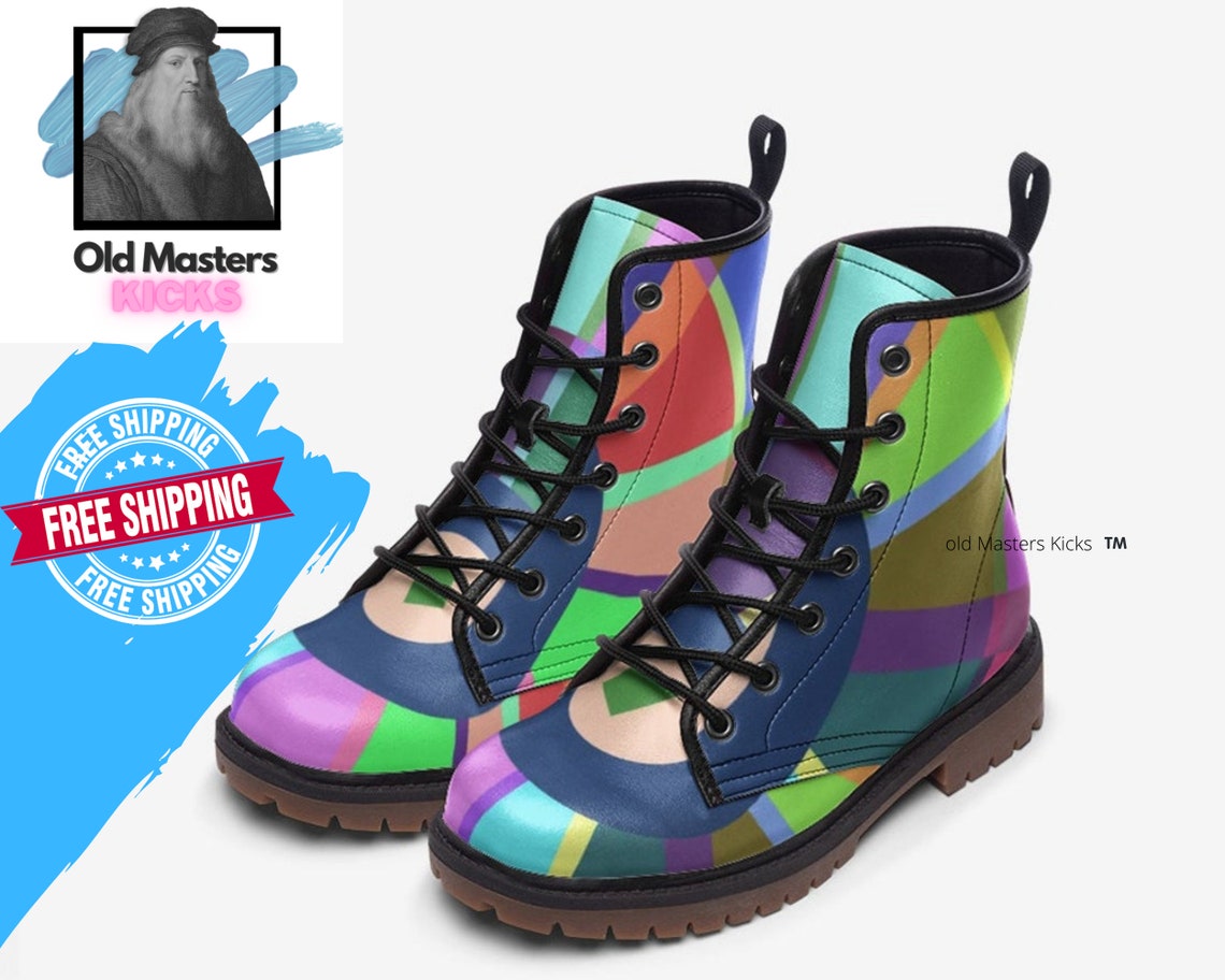 Women's Boots Multi Color Boots Abstract Art Boho Art | Etsy