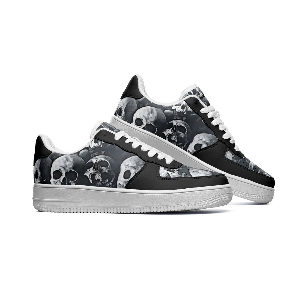 Human Skull Casual Shoes, Women's Sneakers Size: 8.5 , Custom Low Top ...