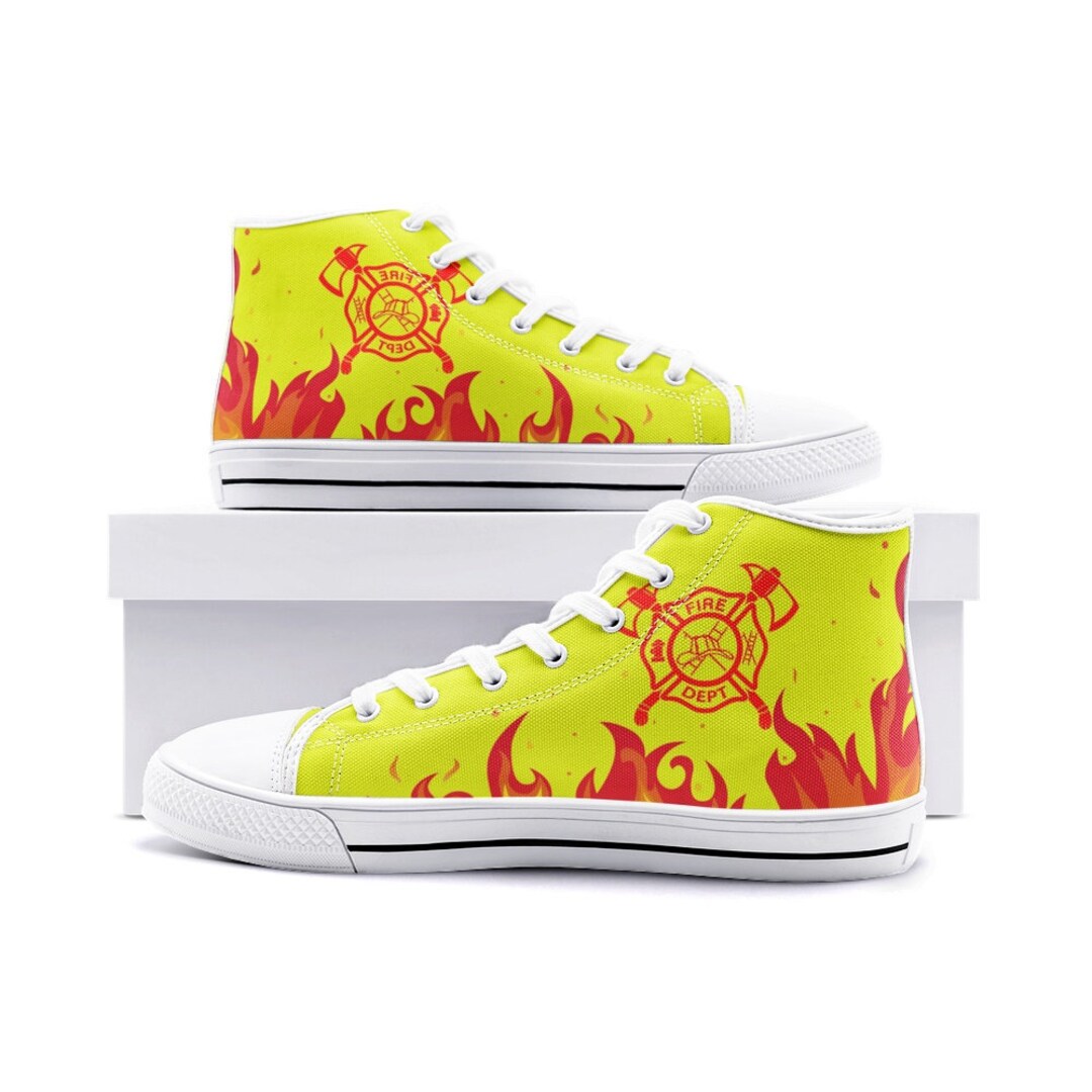 Fire Department Logo, Fireman Sneakers, Firefighter Hero Gift Shoes ...
