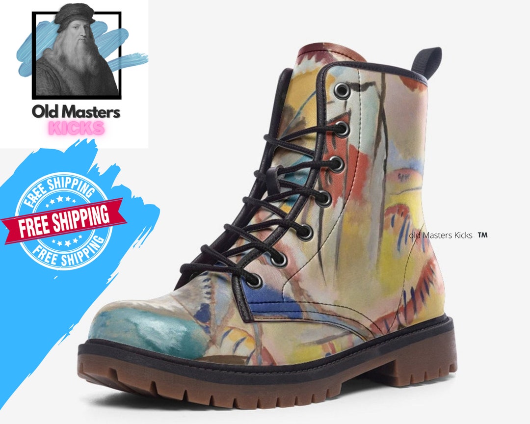 Men's Boots Light Multi Color Boots Abstract Art Custom Shoes Gift for ...