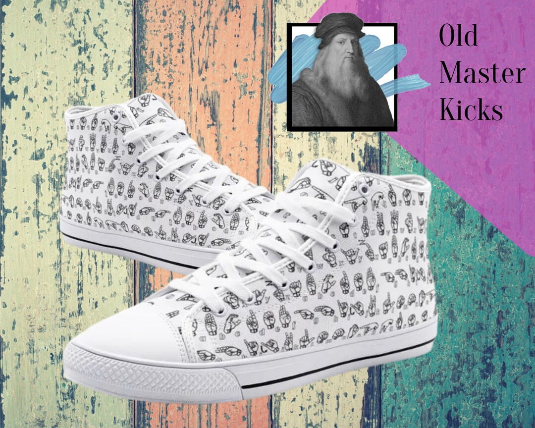 Sign Language Shoes, ASL Sneakers, I Love Sign Language Gift for Men ...