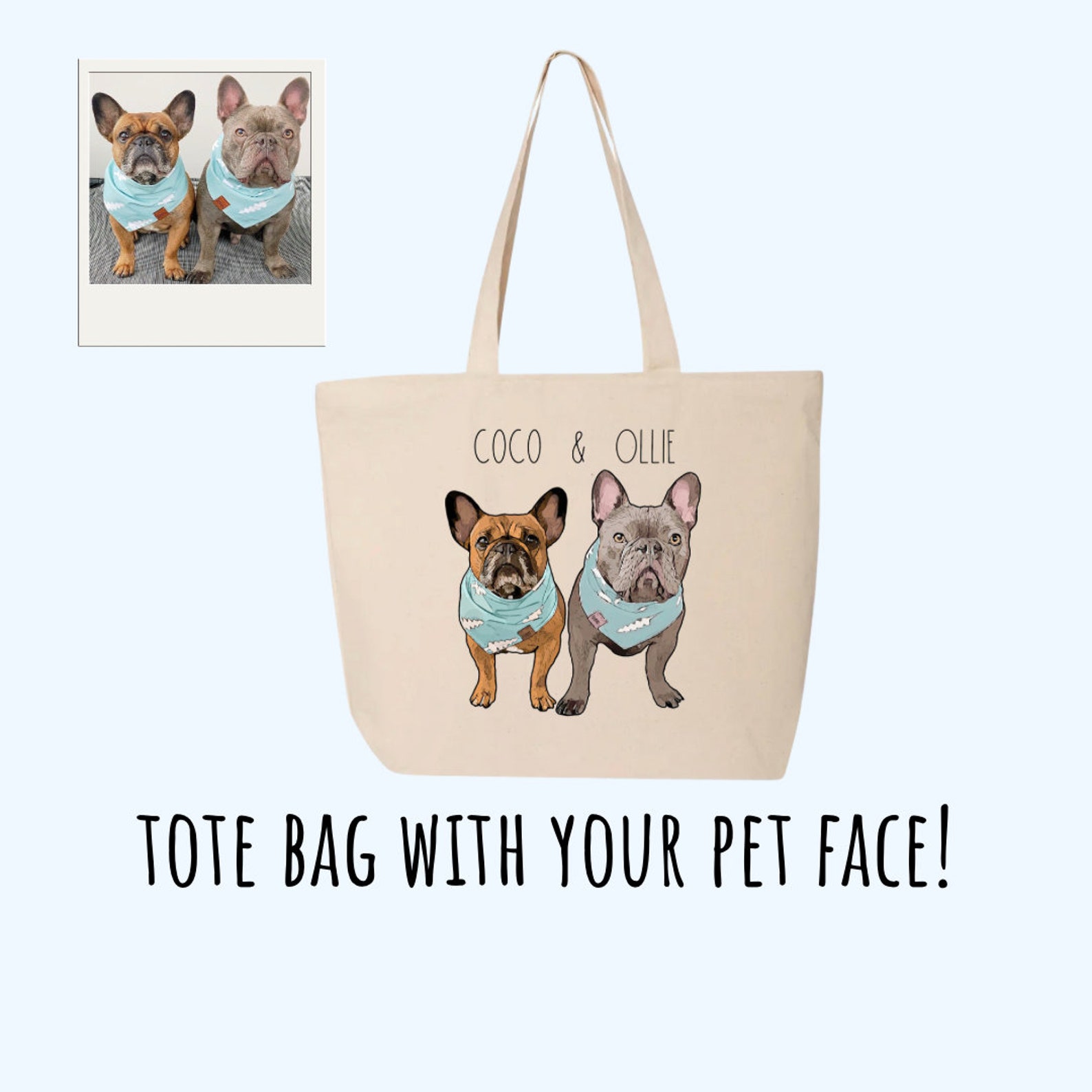 Custom Pet Tote Bag Using Pet Photo-reusable Tote Bag-travel Bag ...
