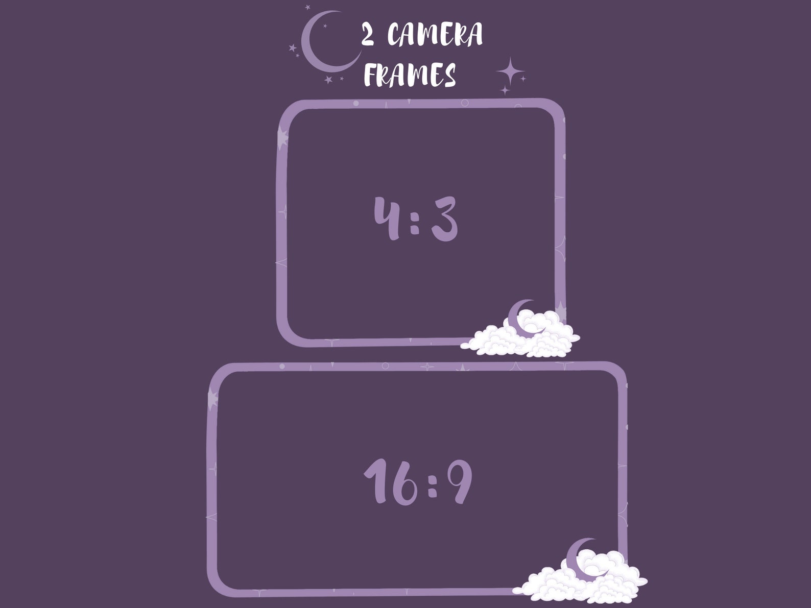 Purple Celestial Moon Cloud Animated Twitch Overlays, Cozy Twitch ...