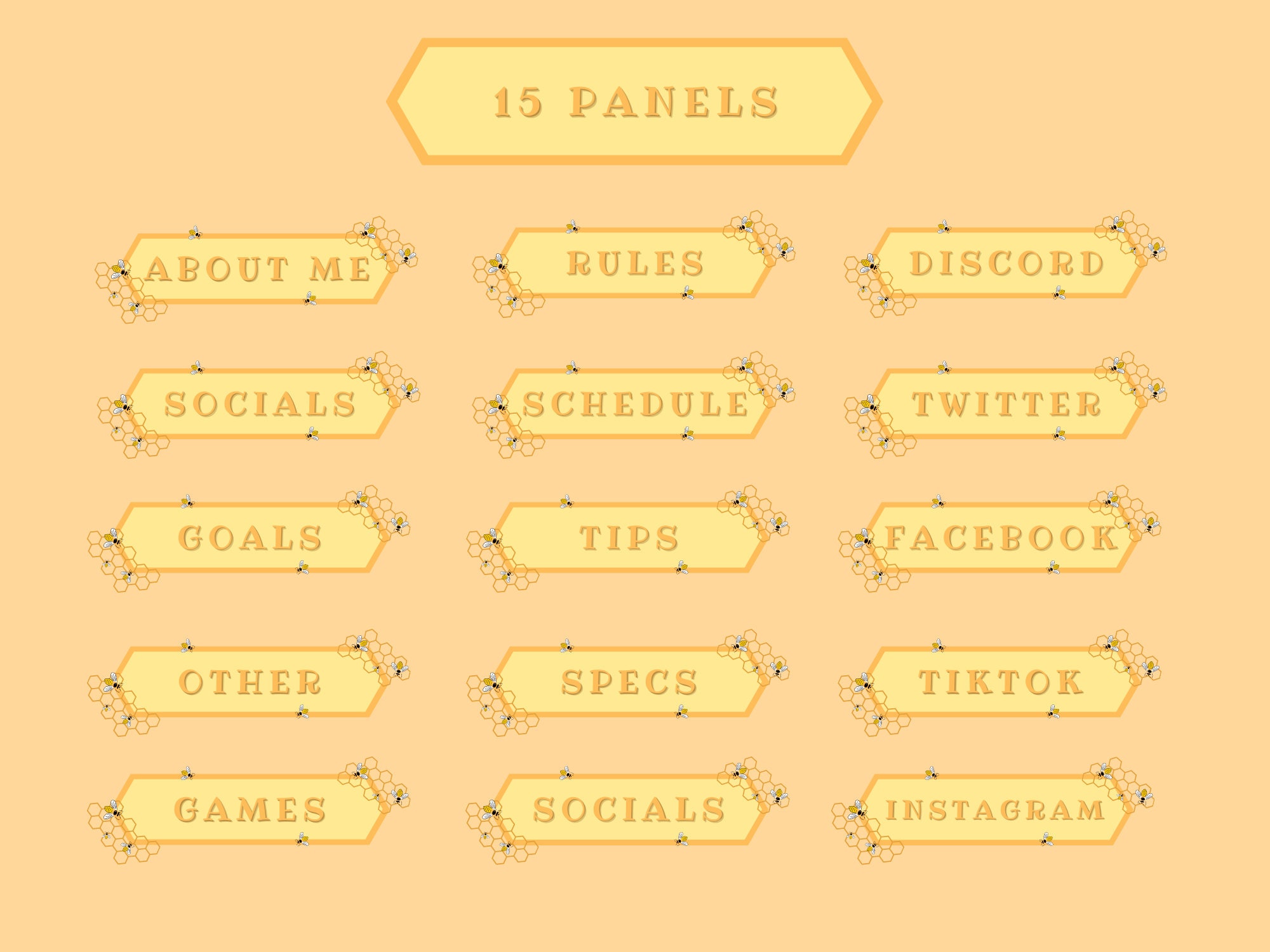 Yellow and Orange Bumblebee Twitch Overlays, Cozy - Etsy