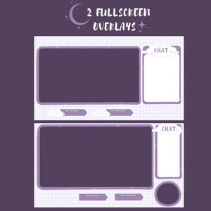 Purple Celestial Moon Cloud Animated Twitch Overlays, Cozy Twitch ...