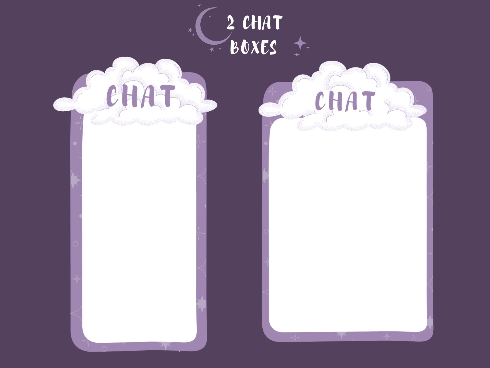 Purple Celestial Moon Cloud Animated Twitch Overlays, Cozy Twitch ...