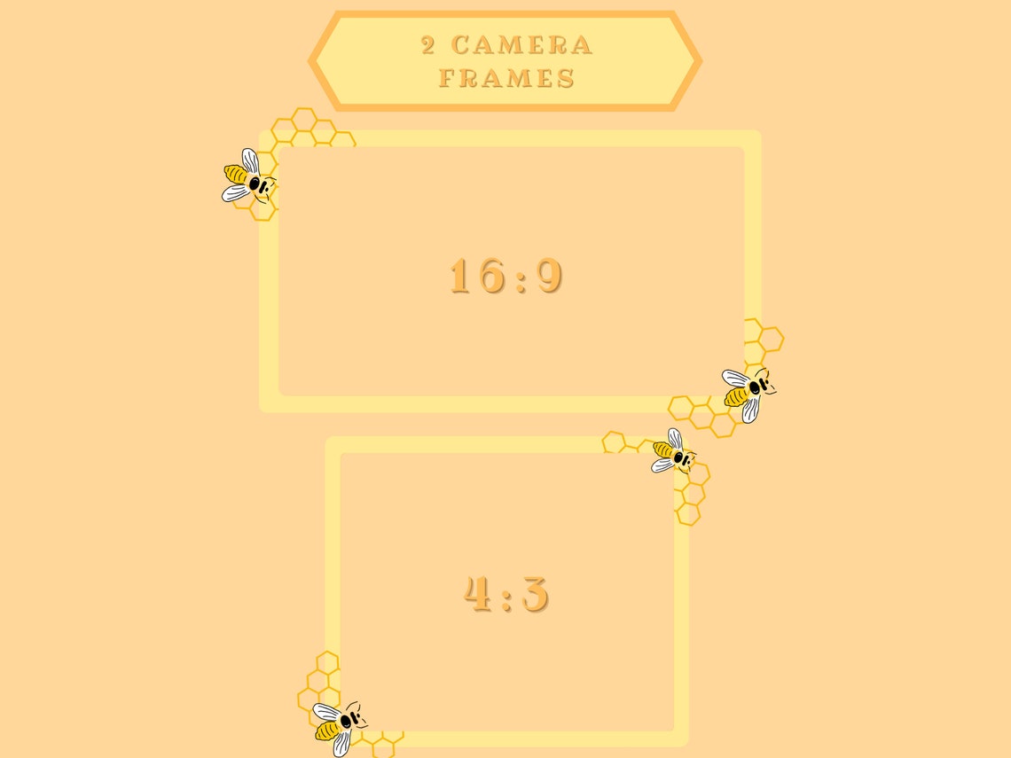 Yellow and Orange Bumblebee Twitch Overlays, Cozy - Etsy