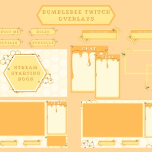Yellow and Orange Bumblebee Twitch Overlays, Cozy - Etsy