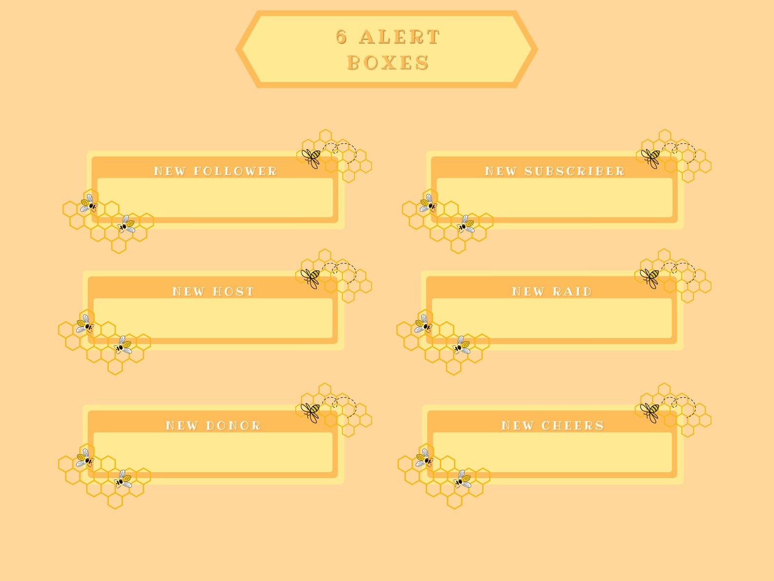 Yellow and Orange Bumblebee Twitch Overlays, Cozy - Etsy