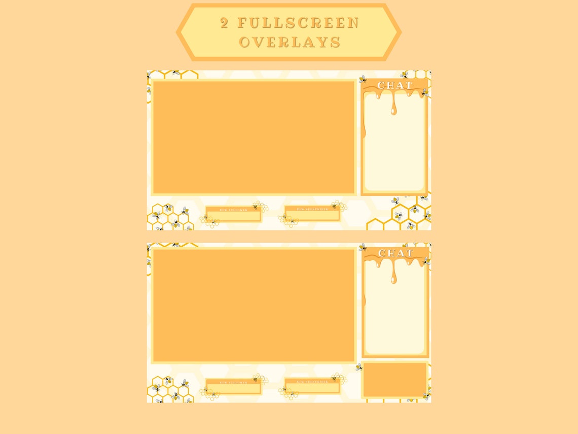 Yellow and Orange Bumblebee Twitch Overlays, Cozy - Etsy