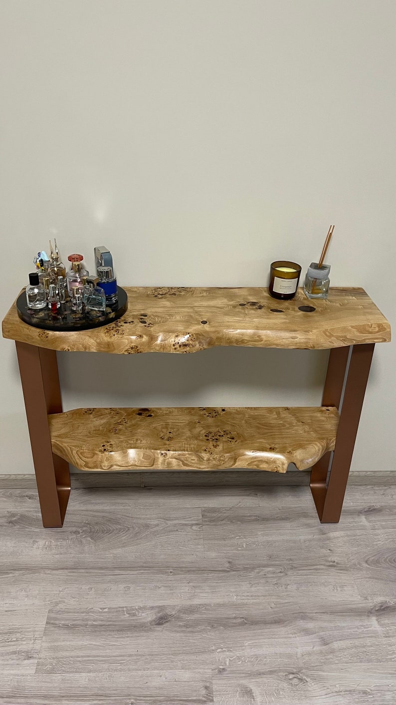 Handcrafted Live Edge Console Table - Ideal for Small Spaces, Hallways ...